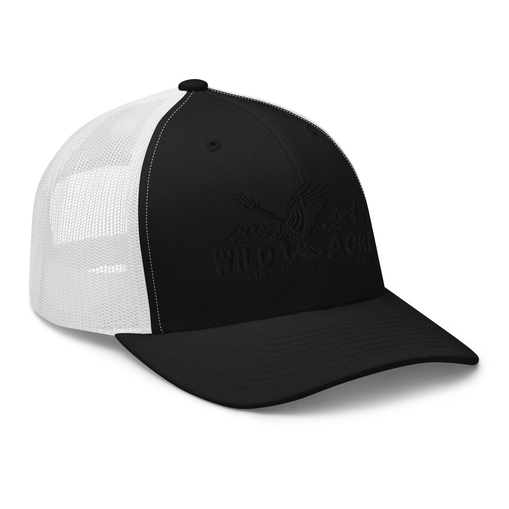 Wild Acres Retro Trucker Cap - Black & White | WILD ACRES CLOTHING CO